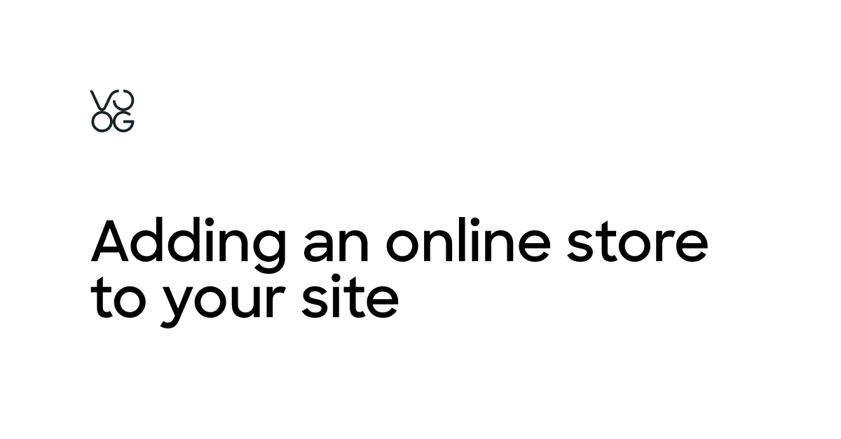 Add an online store to your website | Voog website builder