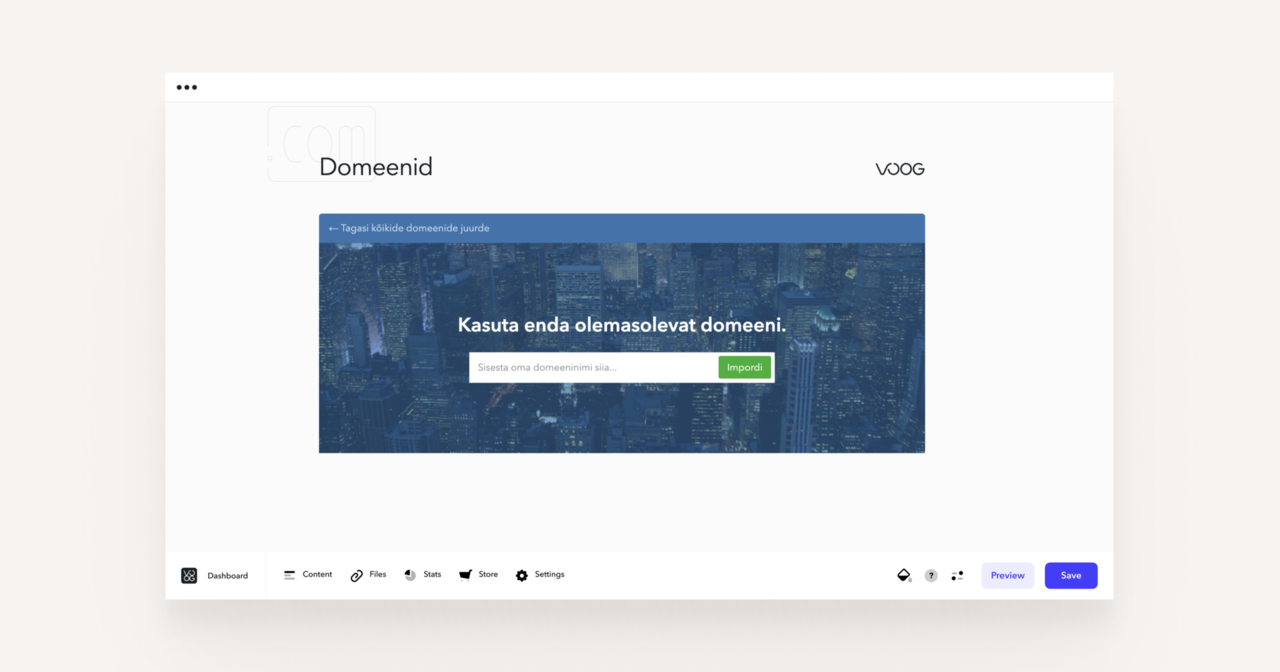 Free domain from Voog | Voog website builder