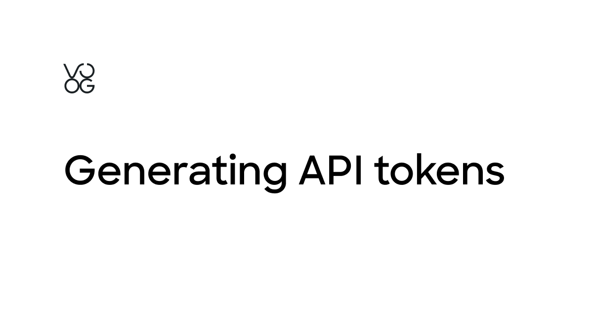 Generate an API token | Voog website builder