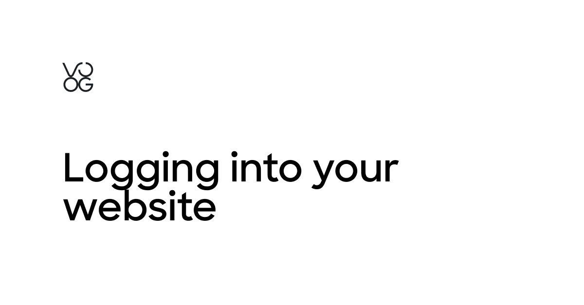 Log in to your website | Voog website builder