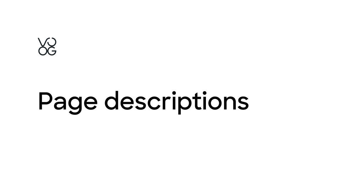 Page descriptions | Voog website builder