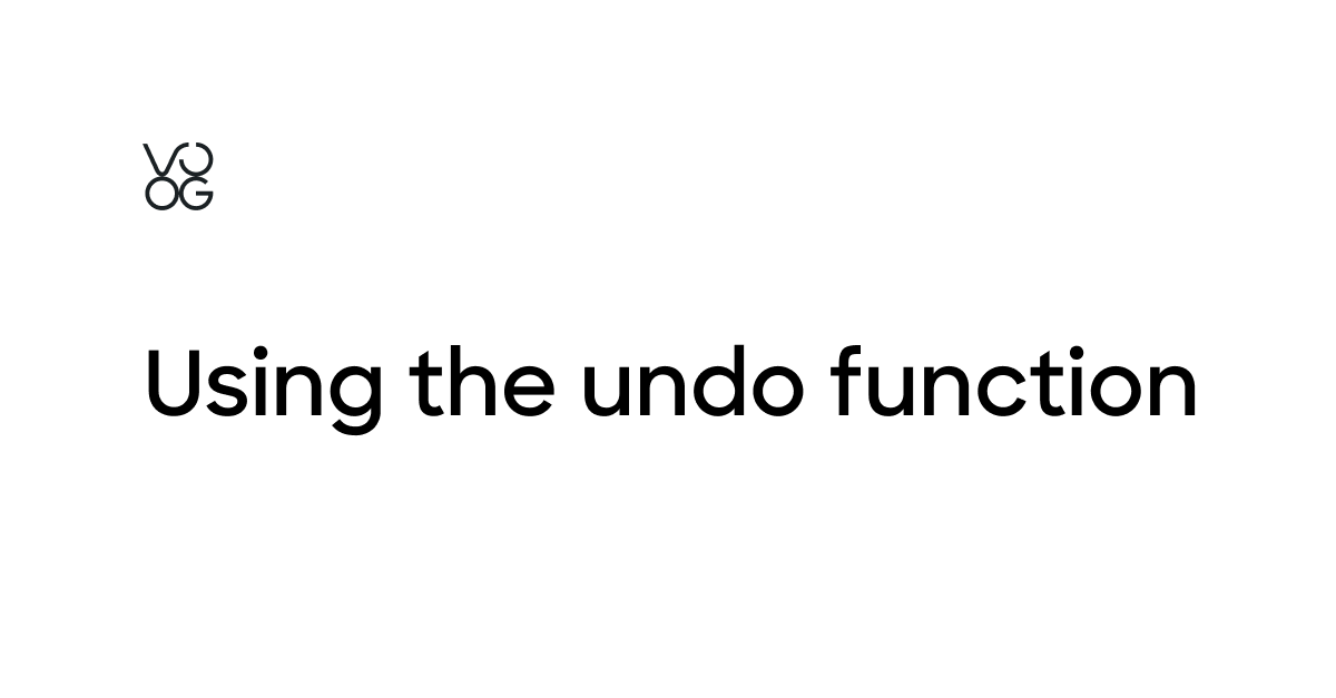 Use the undo function | Voog website builder