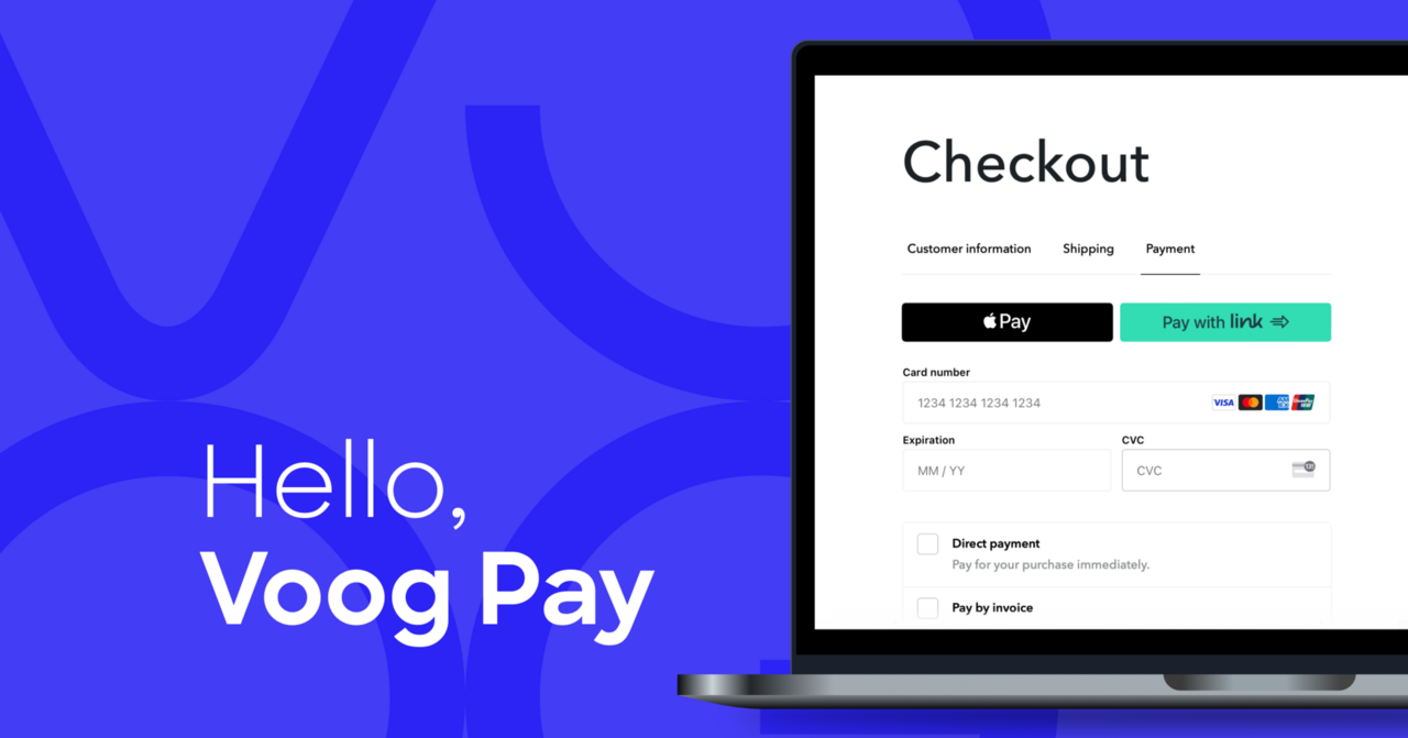 Voog Pay brings payments with single click to checkout | Voog website builder